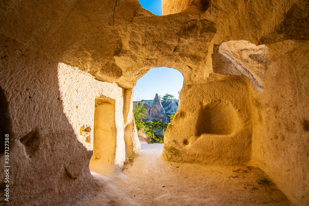 Symmetrical Church (Aynali Kilise) in Goreme of Cappadocia Stock Photo ...