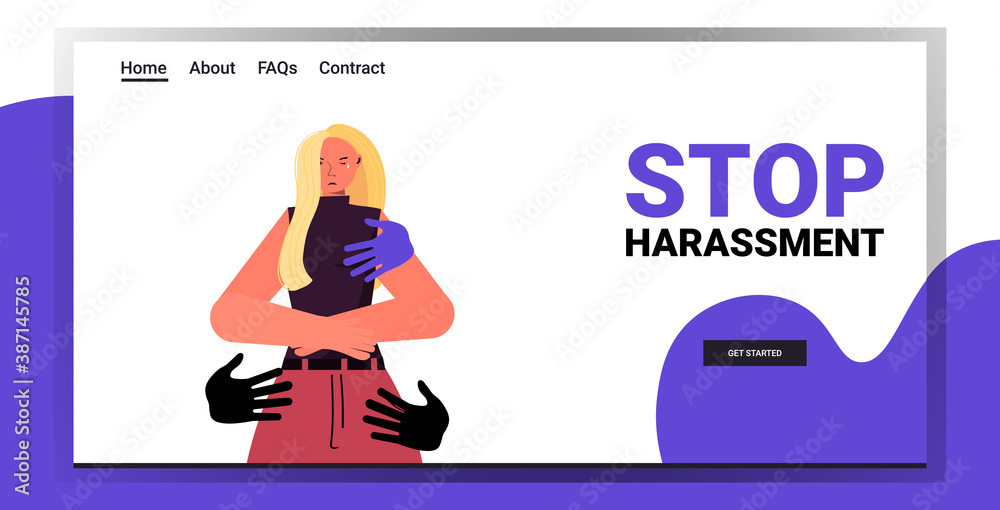 hands touching woman stop harassment and abuse no sexual violence ...