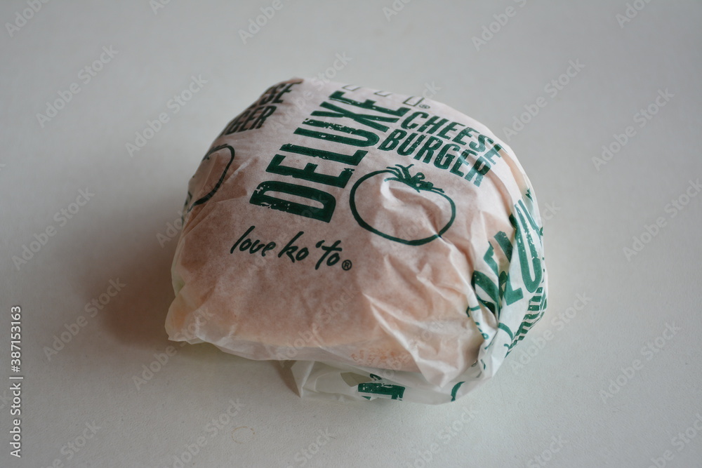 McDonalds Cheese Burger Deluxe in Quezon City, Philippines Stock Photo ...