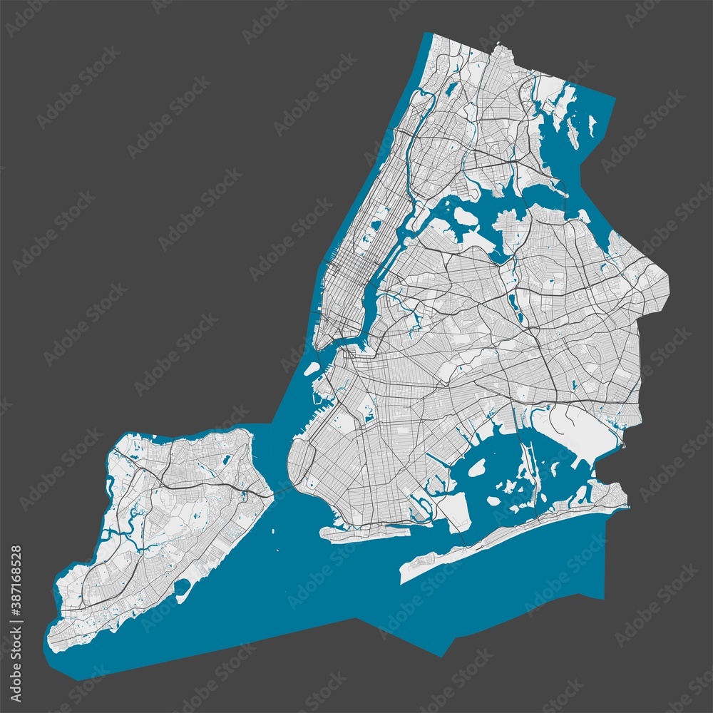 Detailed map of New York city, Cityscape. Royalty free vector ...