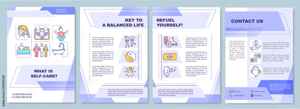 What is self care brochure template. Refuel yourself. Flyer, booklet ...