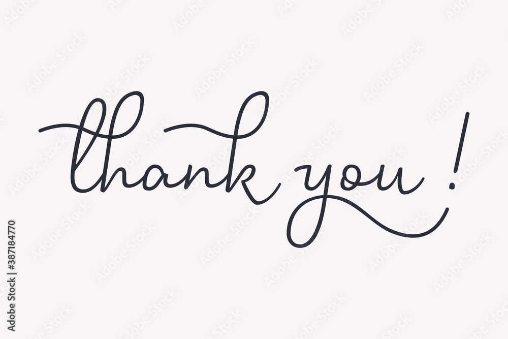 Thank You Text Handwritten Lettering Calligraphy isolated on White ...