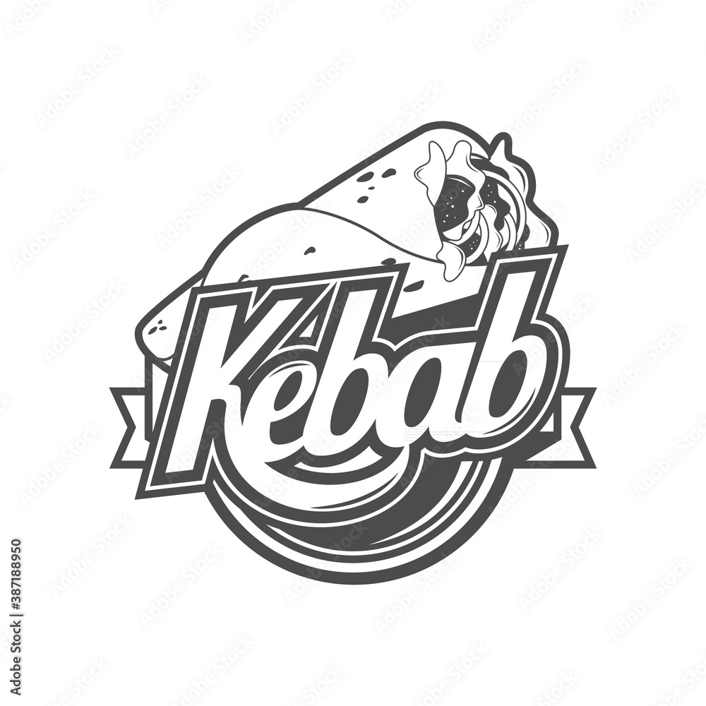 Vector logo, badge, symbol, icon template design for Kebab Shop Stock ...