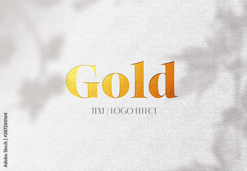 Gold Effect on White Paper Mockup Stock Template | Adobe Stock
