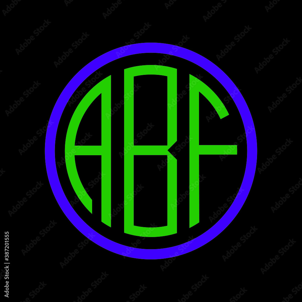 abf letter logo/black background/abf logo design Stock Vector | Adobe Stock
