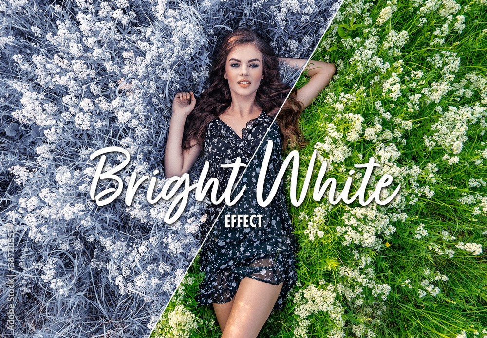 Green to White Filter Effect Mockup Stock Template | Adobe Stock