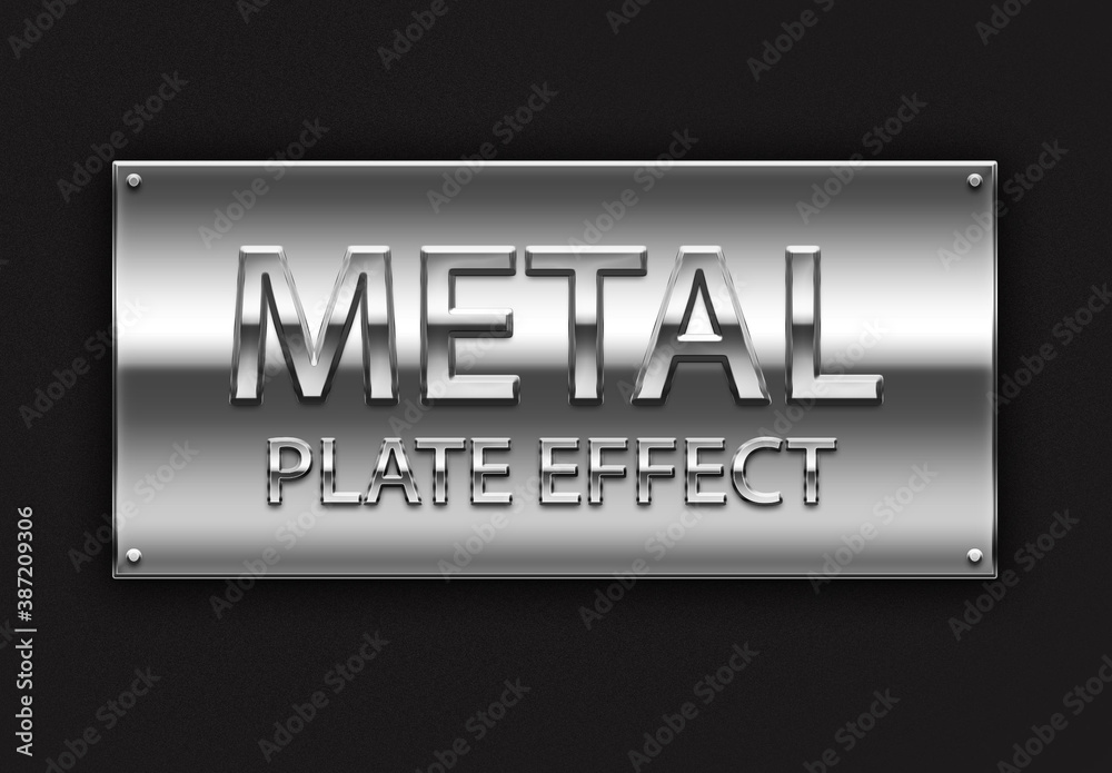 Metal Plate Effect Mockup Stock Template | Adobe Stock