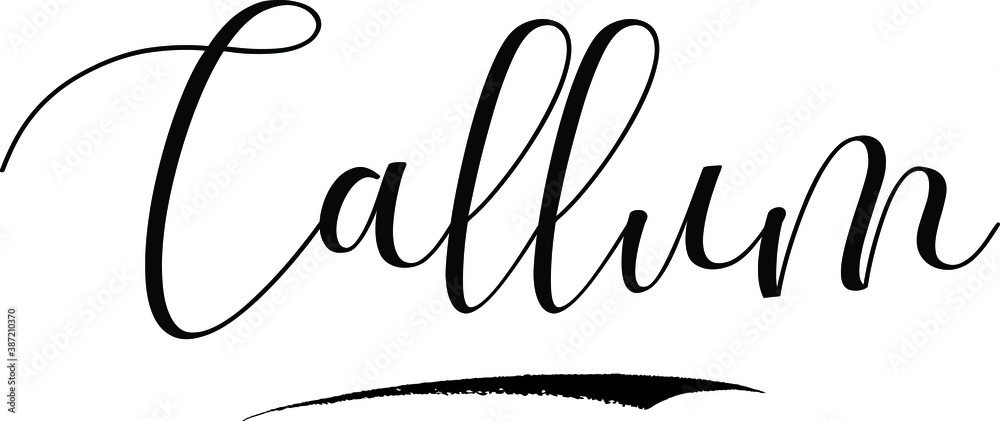 Callum -Male Name Cursive Calligraphy on White Background Stock Vector ...