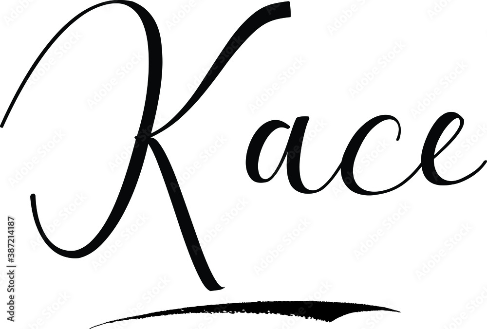 Kace -Male Name Cursive Calligraphy on White Background Stock Vector ...