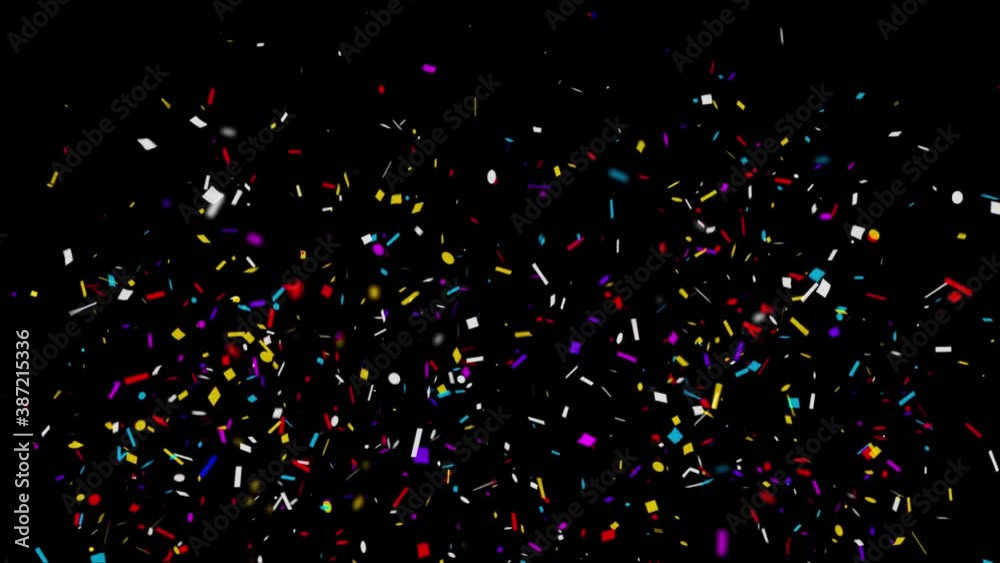 Animation Colorful Glitter Confetti Falling Popper Explosion Particles 4k Loop Animation Over