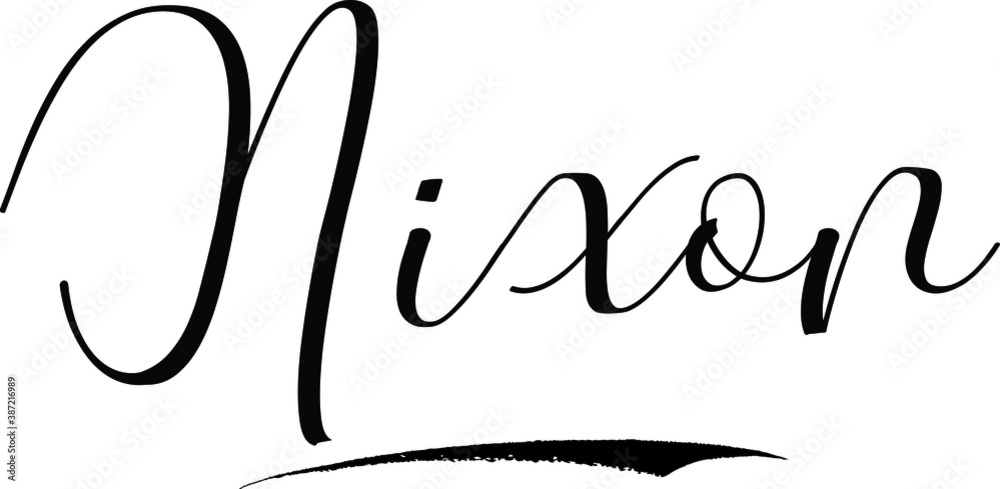 Nixon -Male Name Cursive Calligraphy on White Background Stock Vector ...