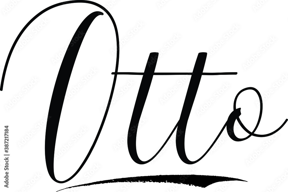 Poster Otto -Male Name Cursive Calligraphy on White Background – Wall ...