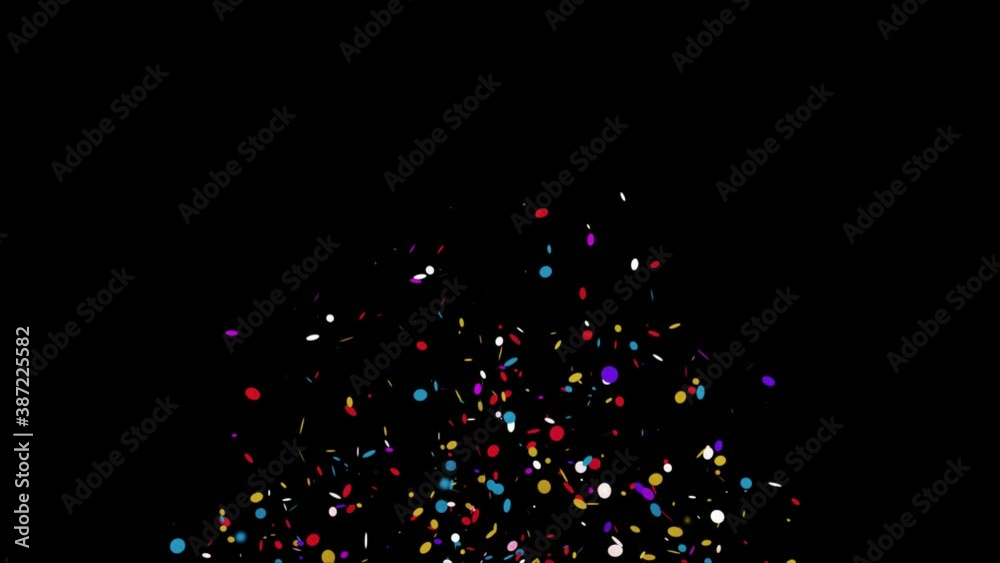 Animation colorful Glitter confetti falling Popper Explosion particles ...