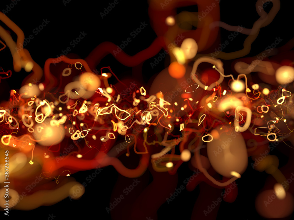 3d render of abstract art of surreal miracle background with curve wavy ...