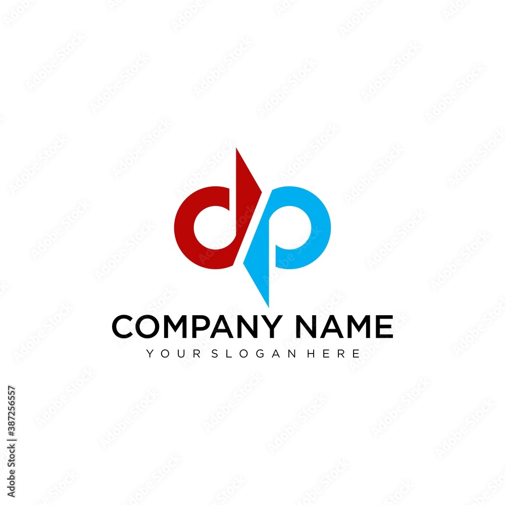 Letter DP line logo design. Linear creative minimal monochrome monogram ...