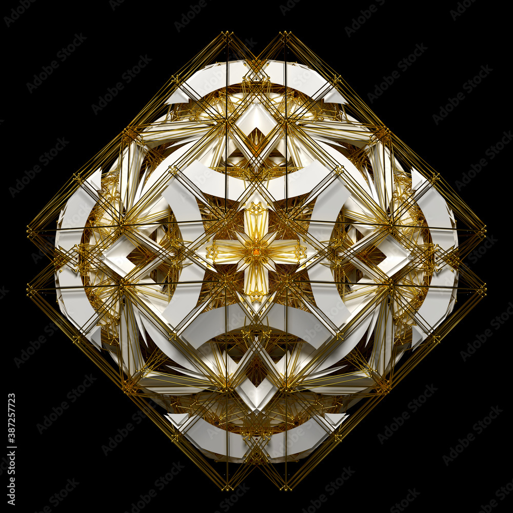 3d render with abstract art with surreal mystical alien fractal ...