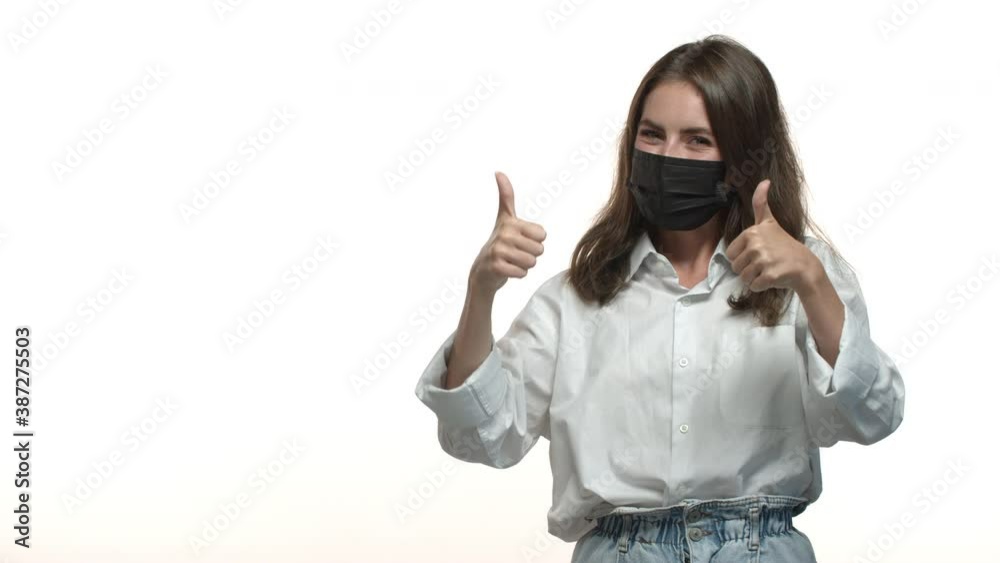 Concept of social distancing, coronavirus and health. Young cheerful ...