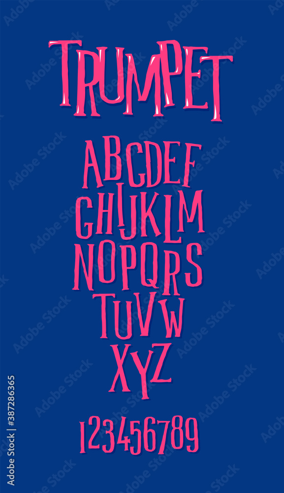 A set of grunge, dirty font. Capital letters. Uneven font. Letters are ...