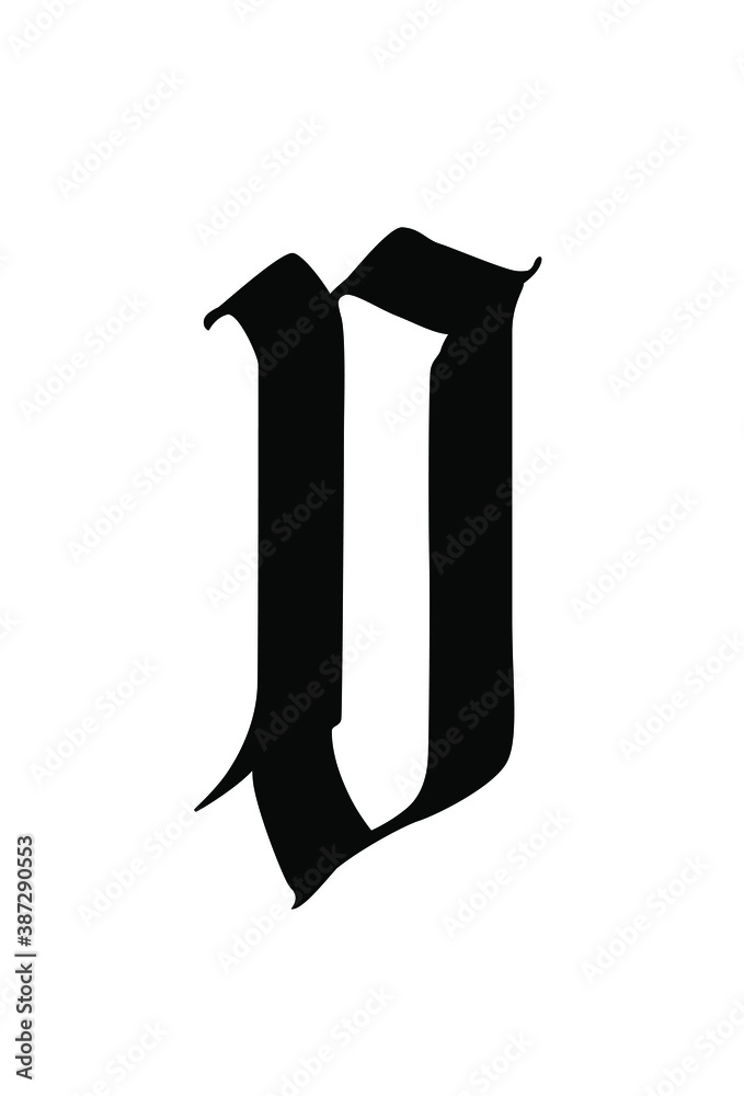 Letter O, in the Gothic style. Vector. Alphabet. The symbol is isolated ...