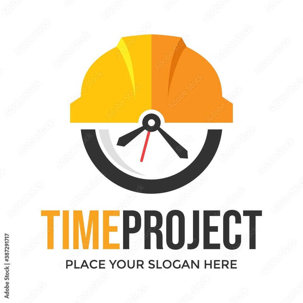 Time project vector logo template. This design use clock symbol ...
