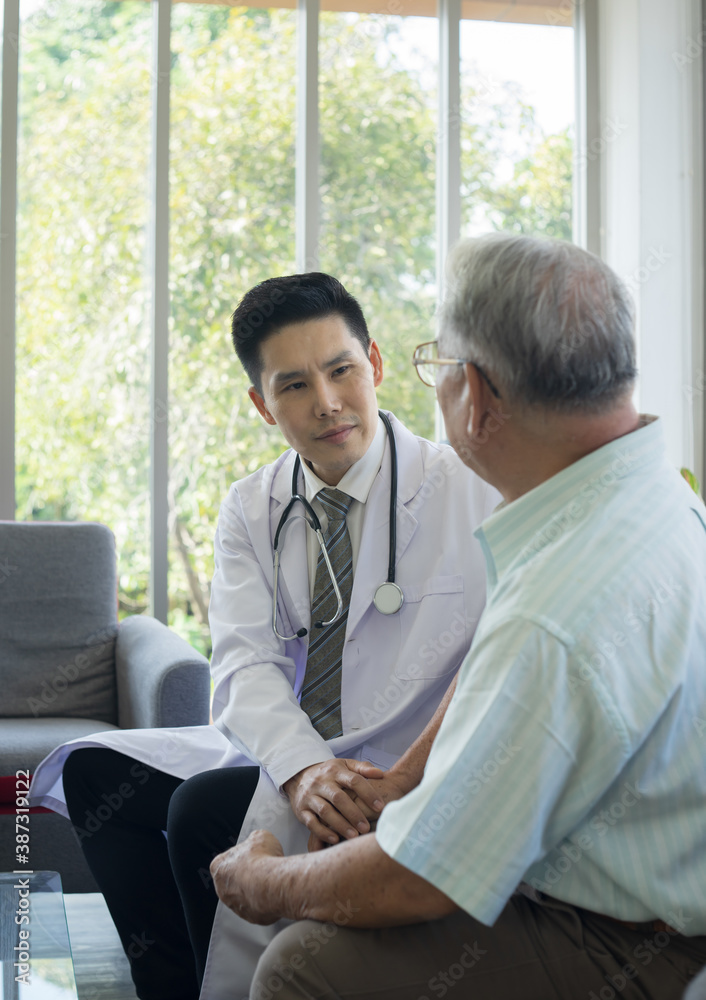 Doctor giving medical consultation, senior patient Stock Photo | Adobe ...