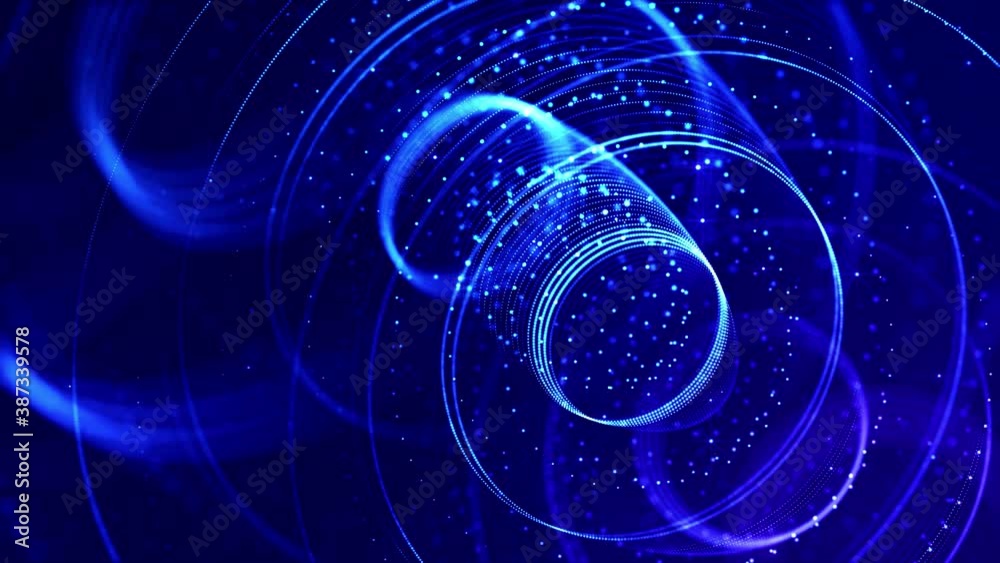 4k looped sci-fi particle background of microworld or space with bokeh ...