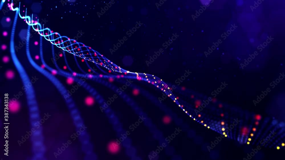 Vidéo Stock 4k looped sci-fi particle background of microworld or space ...