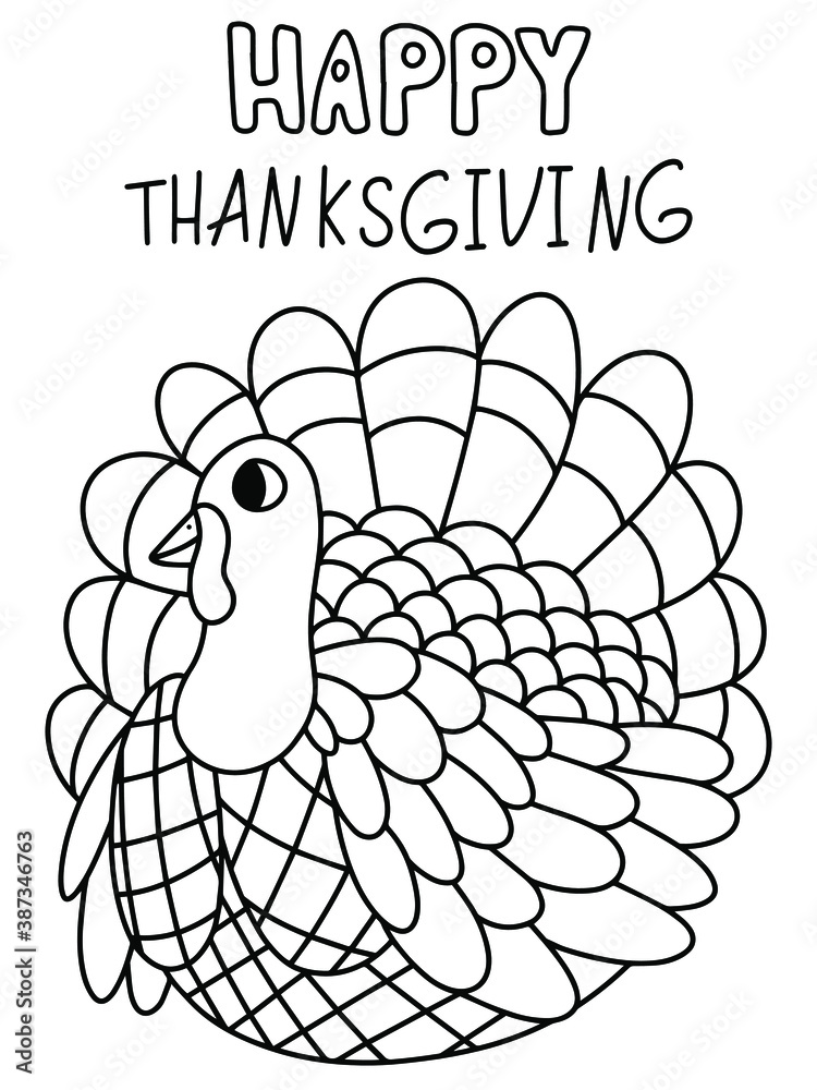 Happy Thanksgiving Clip Art Black And White