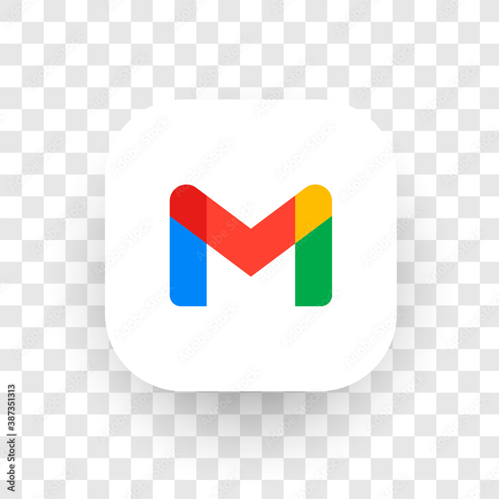 TURKEY, ANTALYA - OCTOBER 23, 2020: Gmail Google button with rounded ...