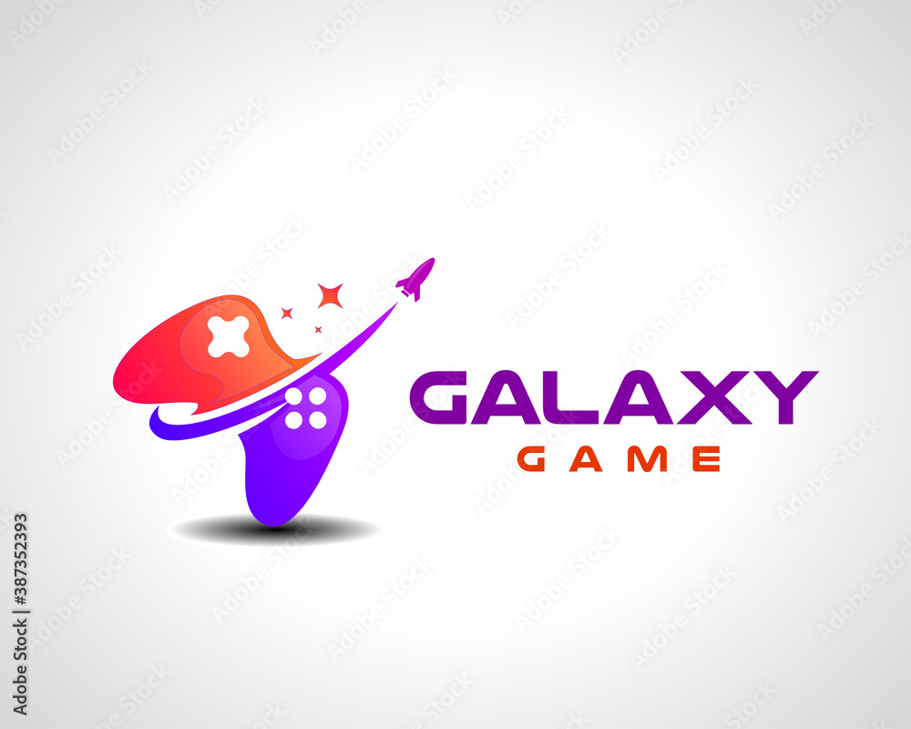 Galaxy star rocket up joystick game logo icon symbol design ...