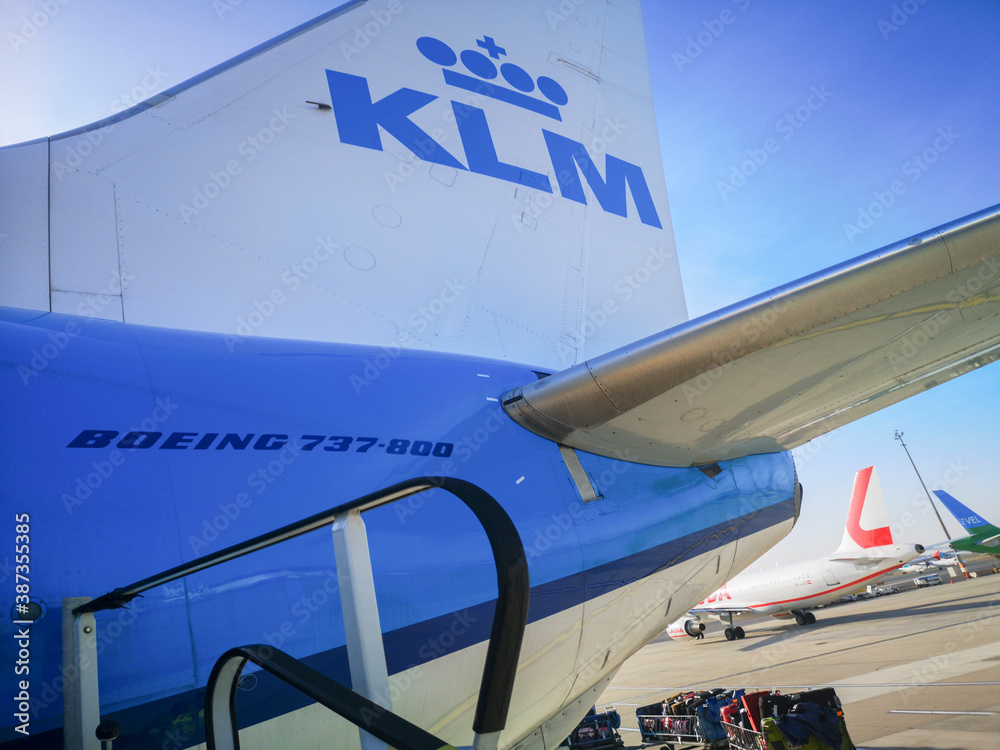 Vienna, Austria: December 04, 2019: KLM - Royal Dutch Airlines flight ...