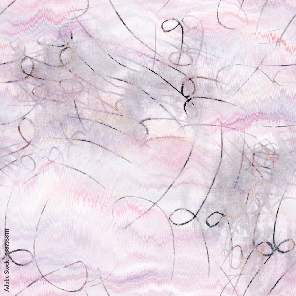Seamless hand drawn lines mixed media collage design in old aged worn ...