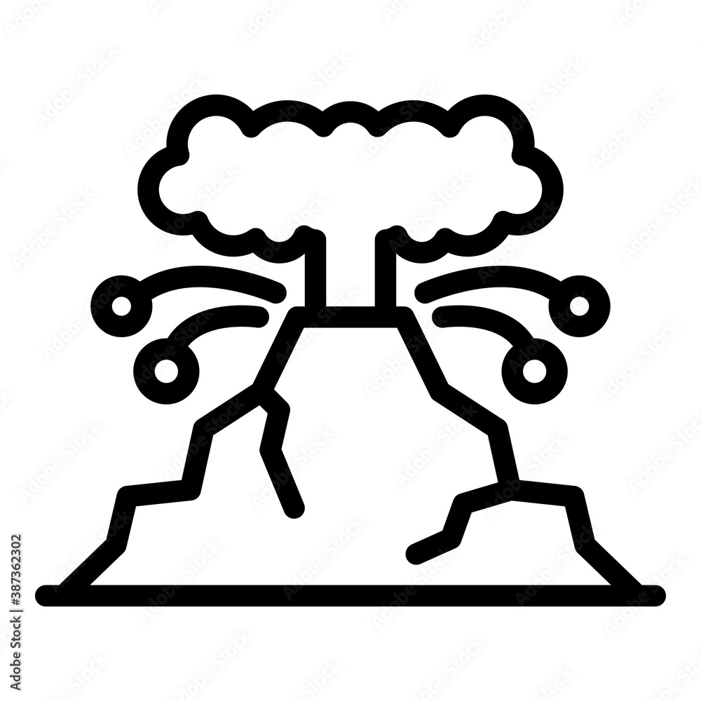 Volcano eruption icon. Outline volcano eruption vector icon for web ... Volcano eruption icon. Outline volcano eruption vector icon for web ...