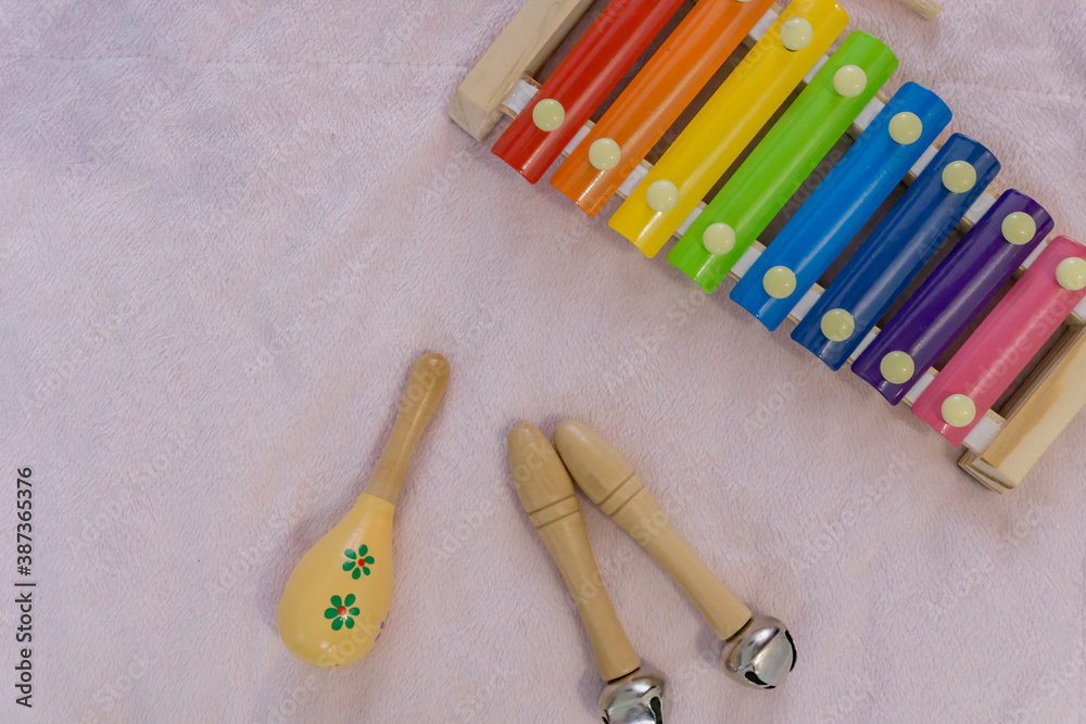 colorful musical instruments for children for early stimulation, motor ...