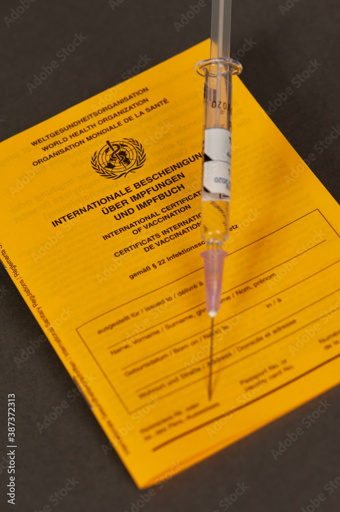 Cologne, Germany 23.10.2020. Syringe for Vaccination on a international ...
