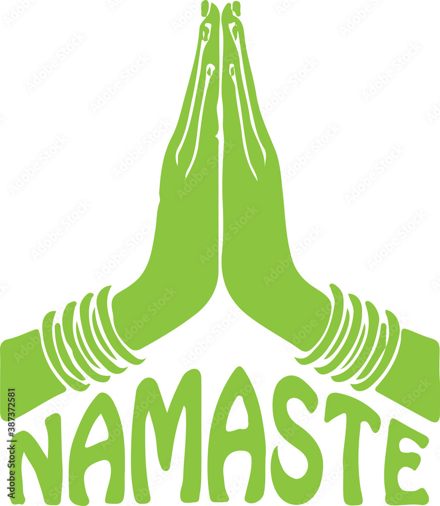 Sketch of Indian woman hand greeting posture of namaste, editable ...