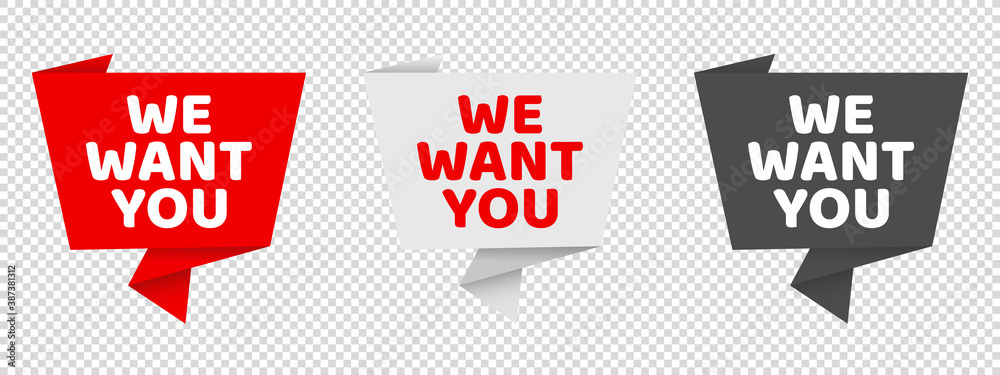 We Want You Concept Icons - Business Vector Illustrations - Isolated On ...