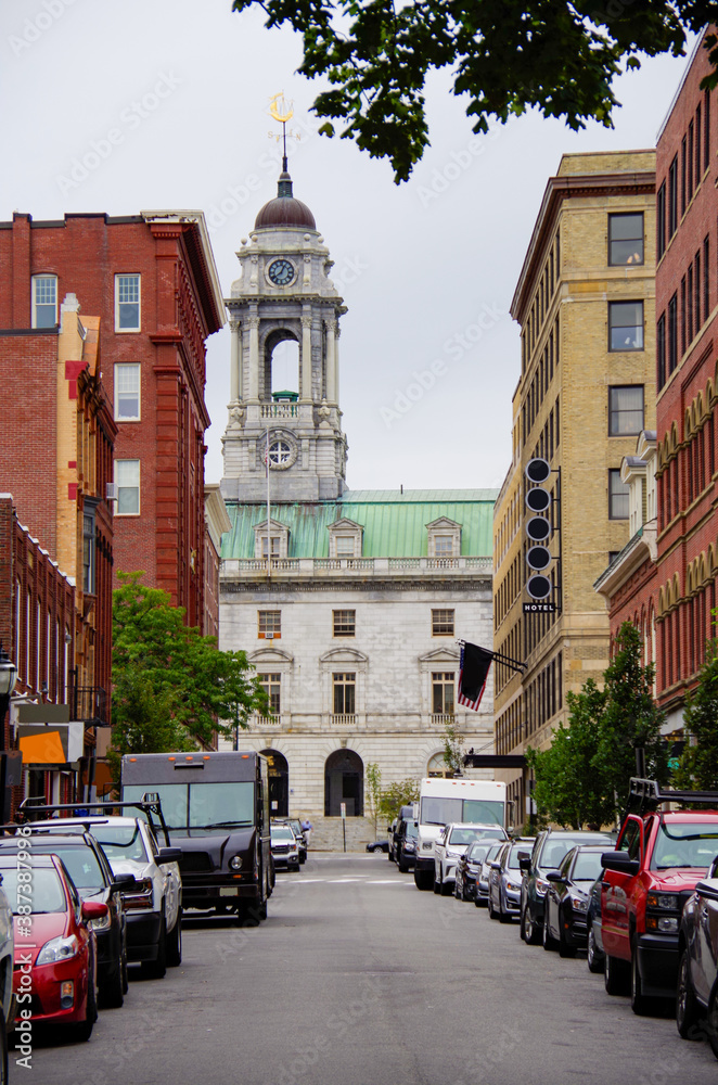 Romantic backstreet, side street or alley in historic old town of ...