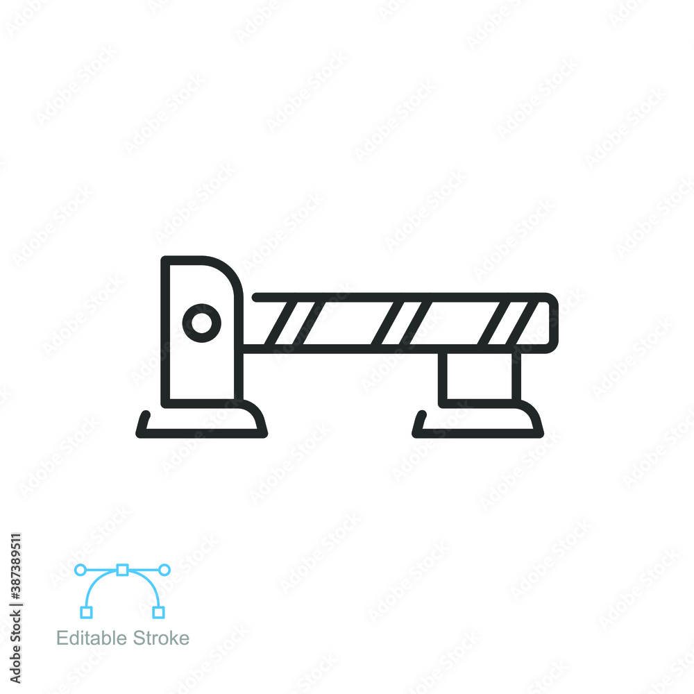 Parking barrier icon. Automatic car gate. Roadblocks. Parking entrance ...