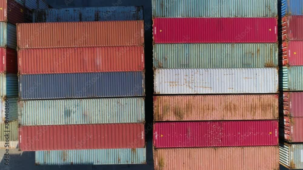 Industrial containers box from cargo freight ship for import export ...