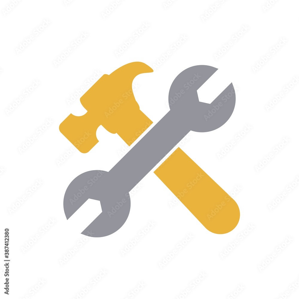 Hammer Wrench Icon Vector