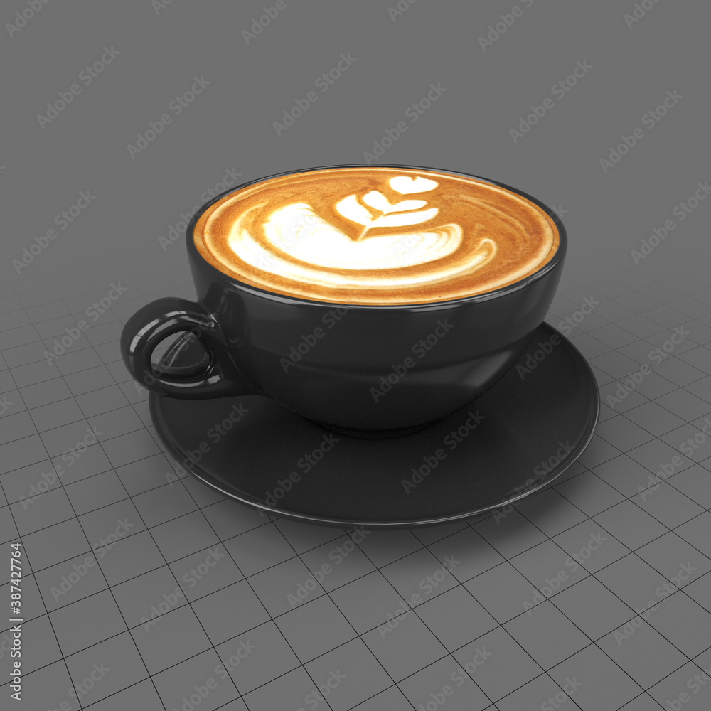 Cup of coffee latte Stock 3D asset | Adobe Stock