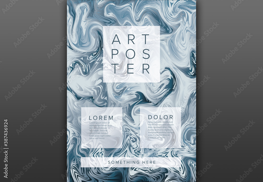 Modern Silver Art Poster Layout Stock Template | Adobe Stock