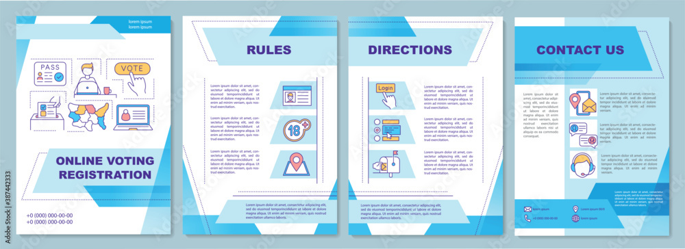 Online voting registration brochure template. Rules and directions ...