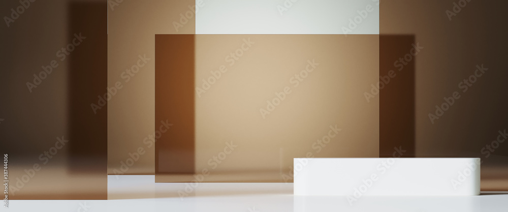 Minimal background for branding and product presentation. Beige frosted ...