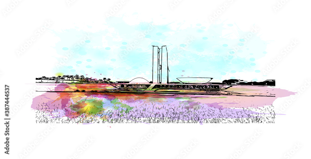 Building view with landmark of Brasilia is the federal capital of ...
