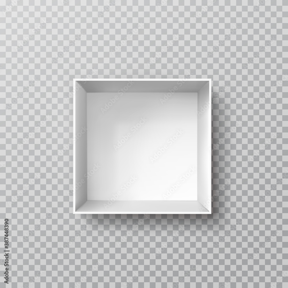 Box mock up top view with shadow isolated on transparent background ...