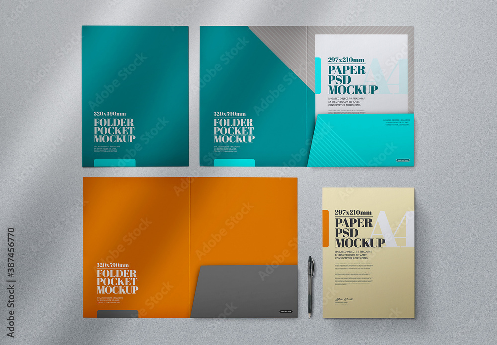 Folder Pocket Mockup Stock Template | Adobe Stock