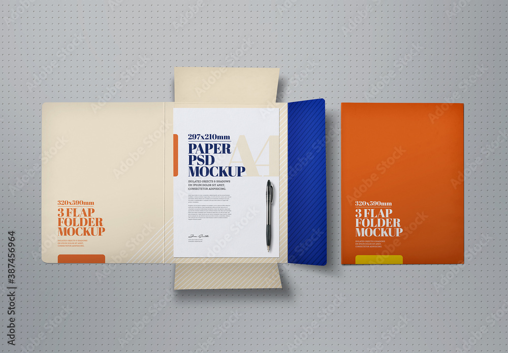 3 Flap Folder Mockup Stock Template | Adobe Stock