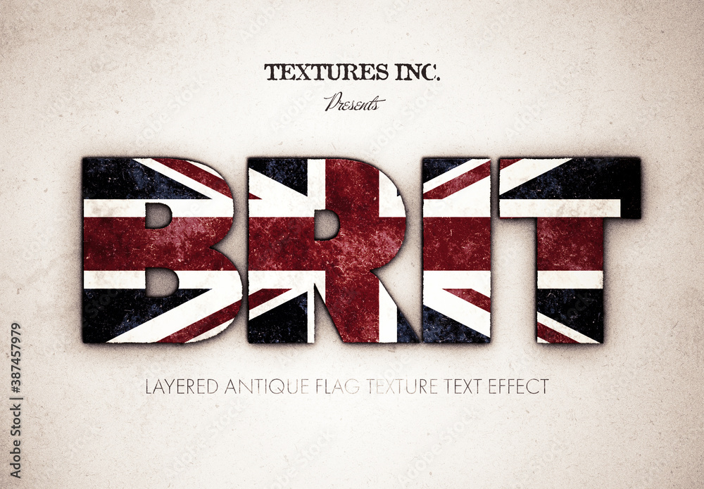 Vintage Flag Text Effect Mockup Stock Template | Adobe Stock